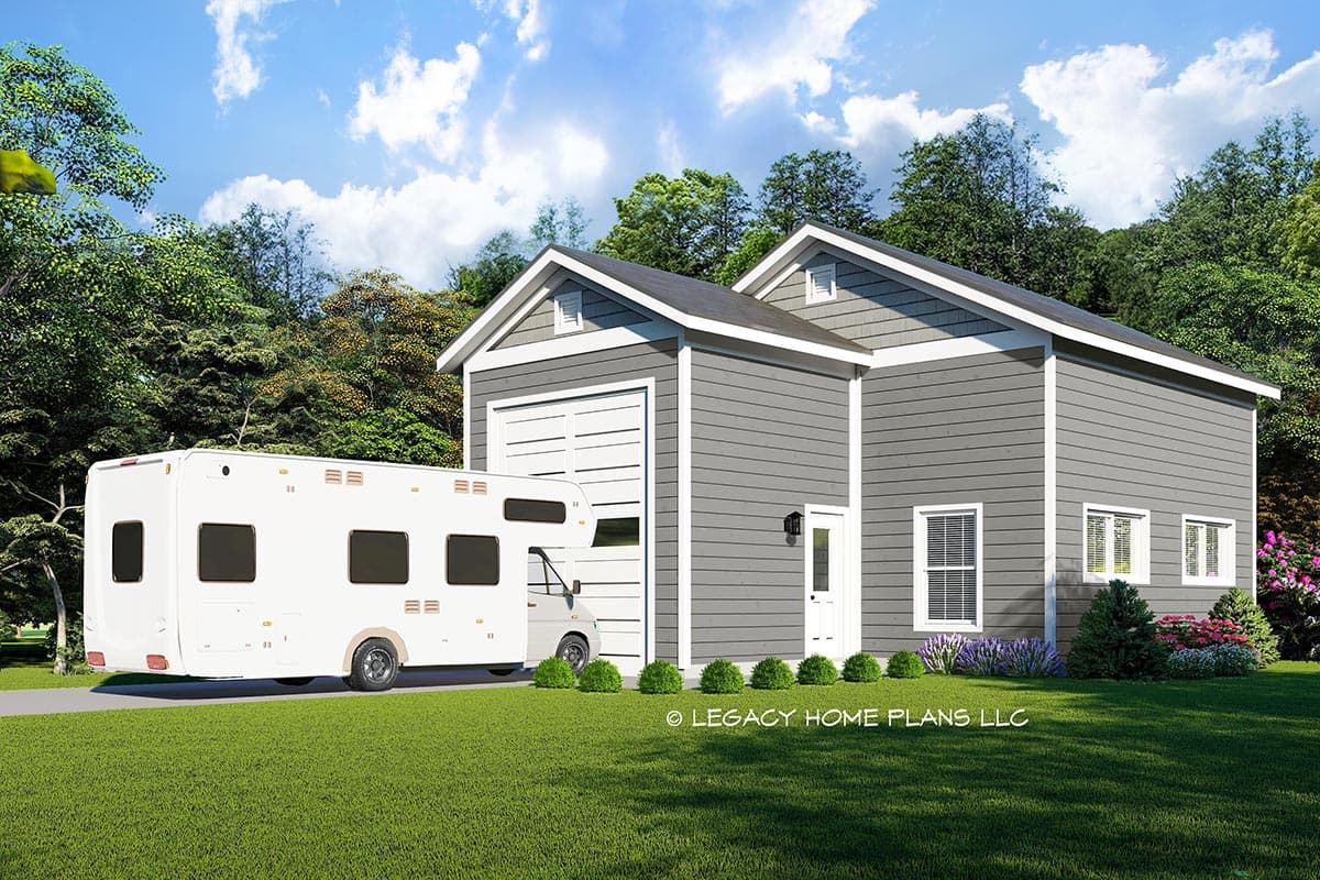 Plan 68996VR: RV Garage with Workshop