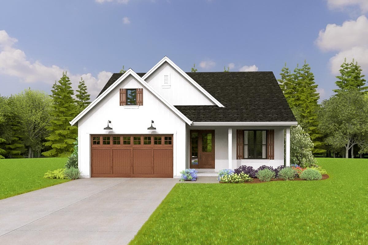 Plan 69212AM: 1446 Square Foot Home Plan with Home Office Flex Room