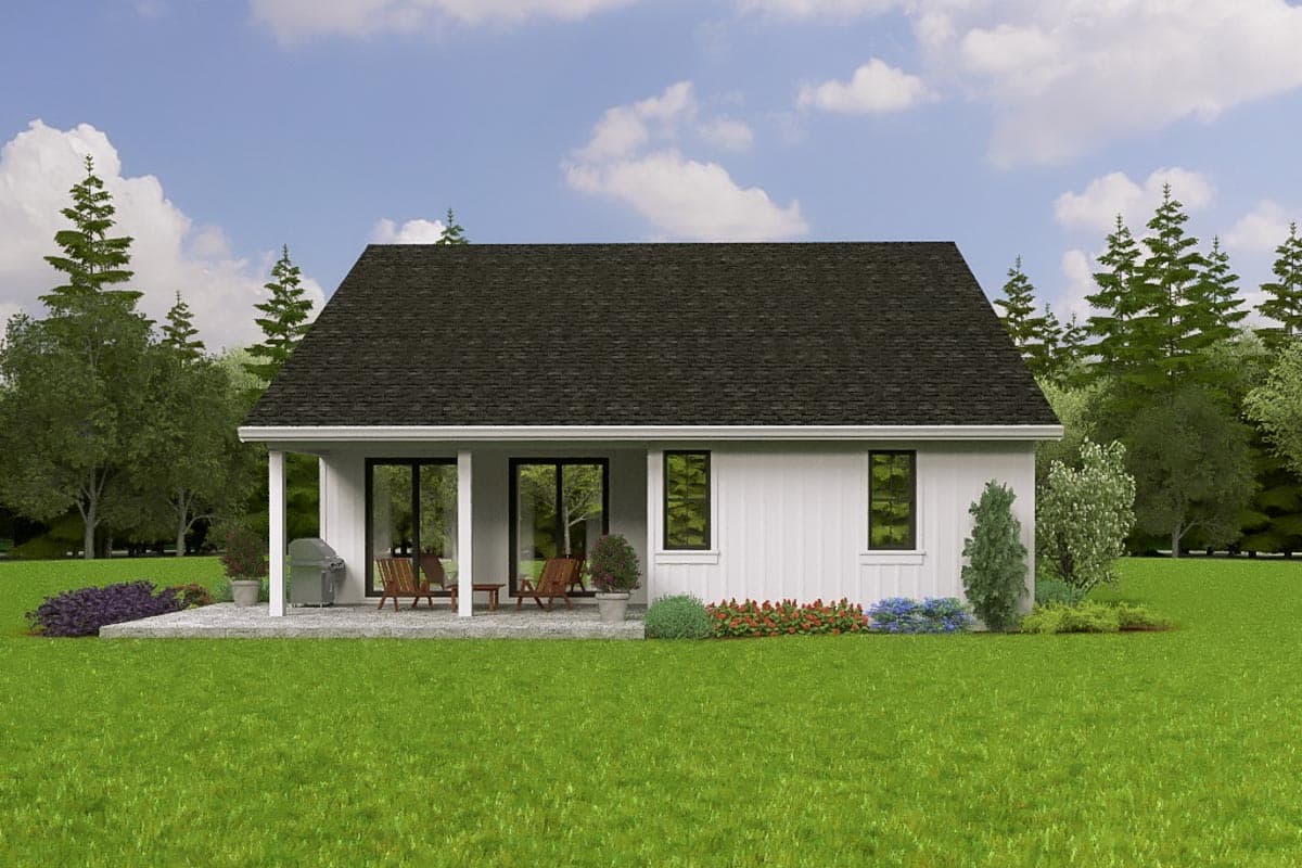Plan 69212AM: 1446 Square Foot Home Plan with Home Office Flex Room