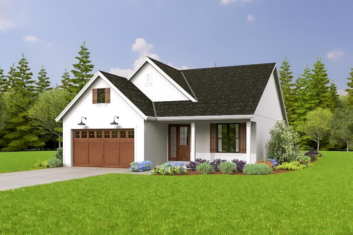 Plan 69212AM: 1446 Square Foot Home Plan with Home Office Flex Room