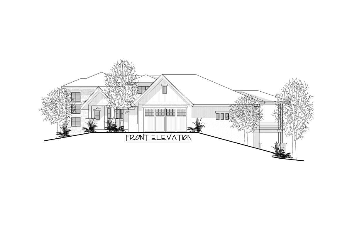 Plan 95179RW: Mountain Craftsman for the Rear Sloping Lot with 2600 Sq ...