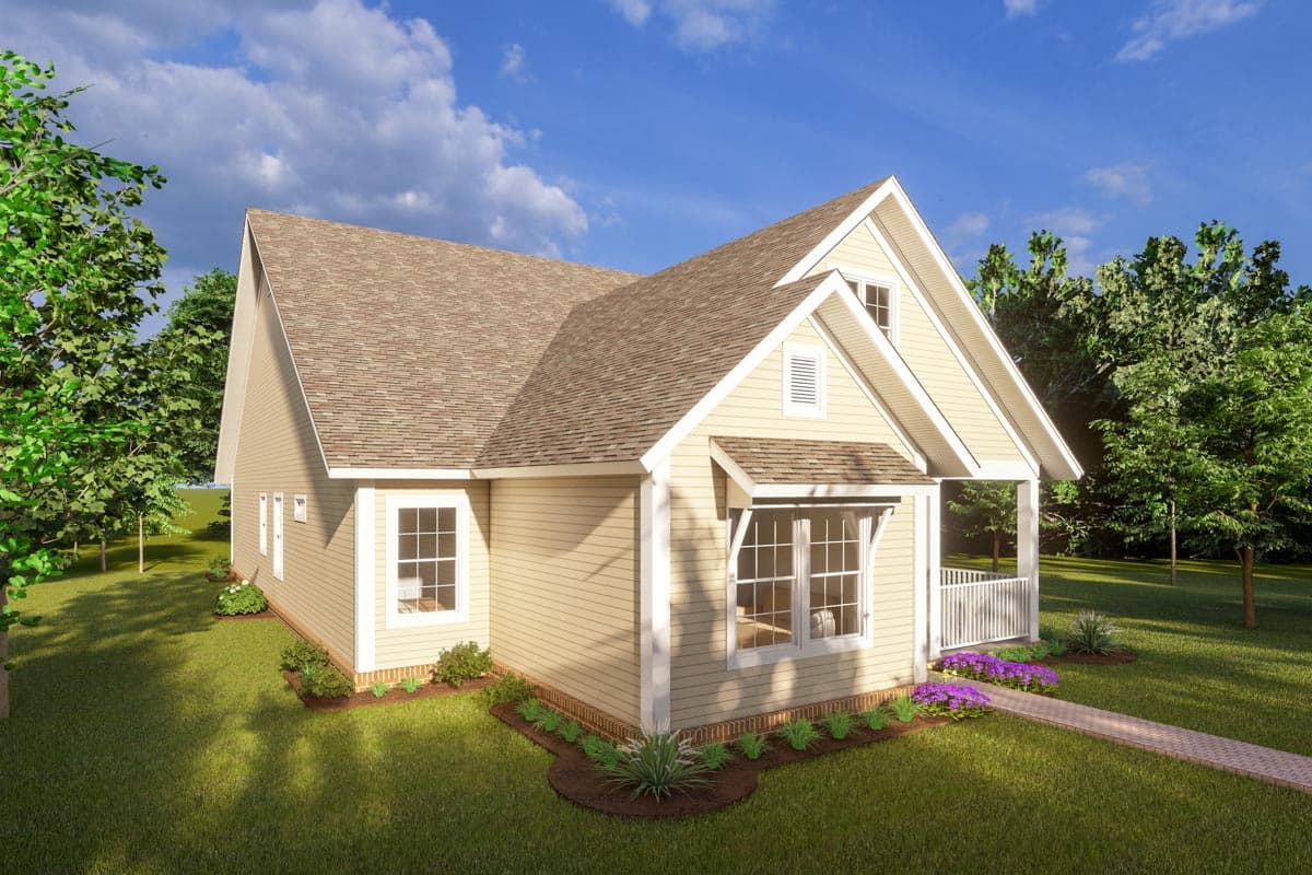 Plan 52318WM: Economical 3-Bed Cottage Plan with Vaulted Living Room ...