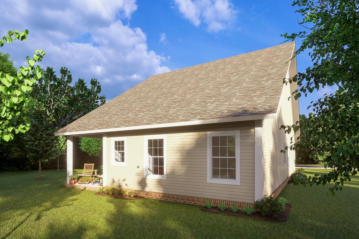 Plan 52318WM: Economical 3-Bed Cottage Plan with Vaulted Living Room ...