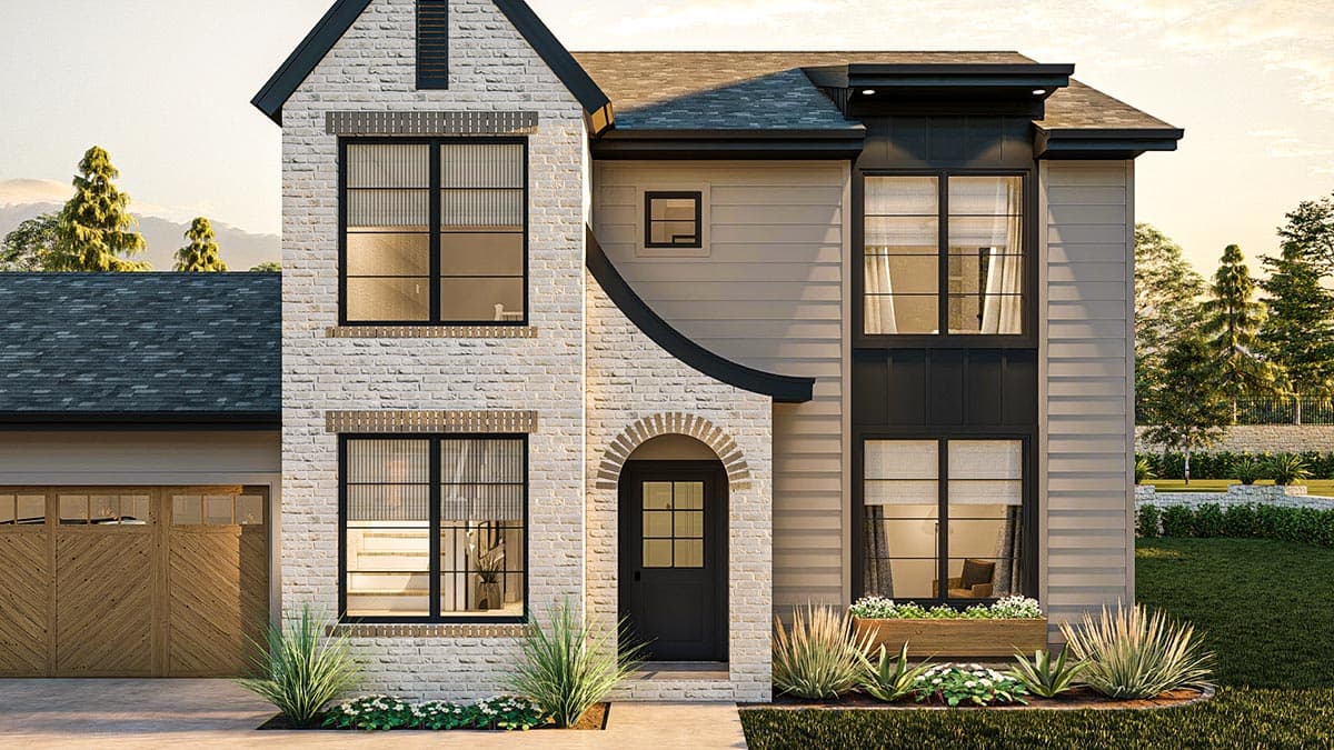 Plan 623201DJ: 1807 Square Foot Transitional House Plan with Steep ...