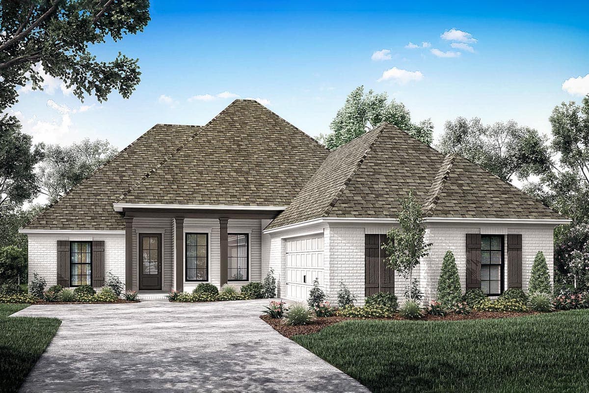 Plan 510241WDY: One-level French Country House Plan with Two Fireplaces