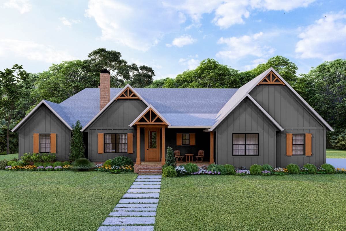 Plan 810022RBT: 1876 Square Foot Rustic One-Story House Plan with Flex ...