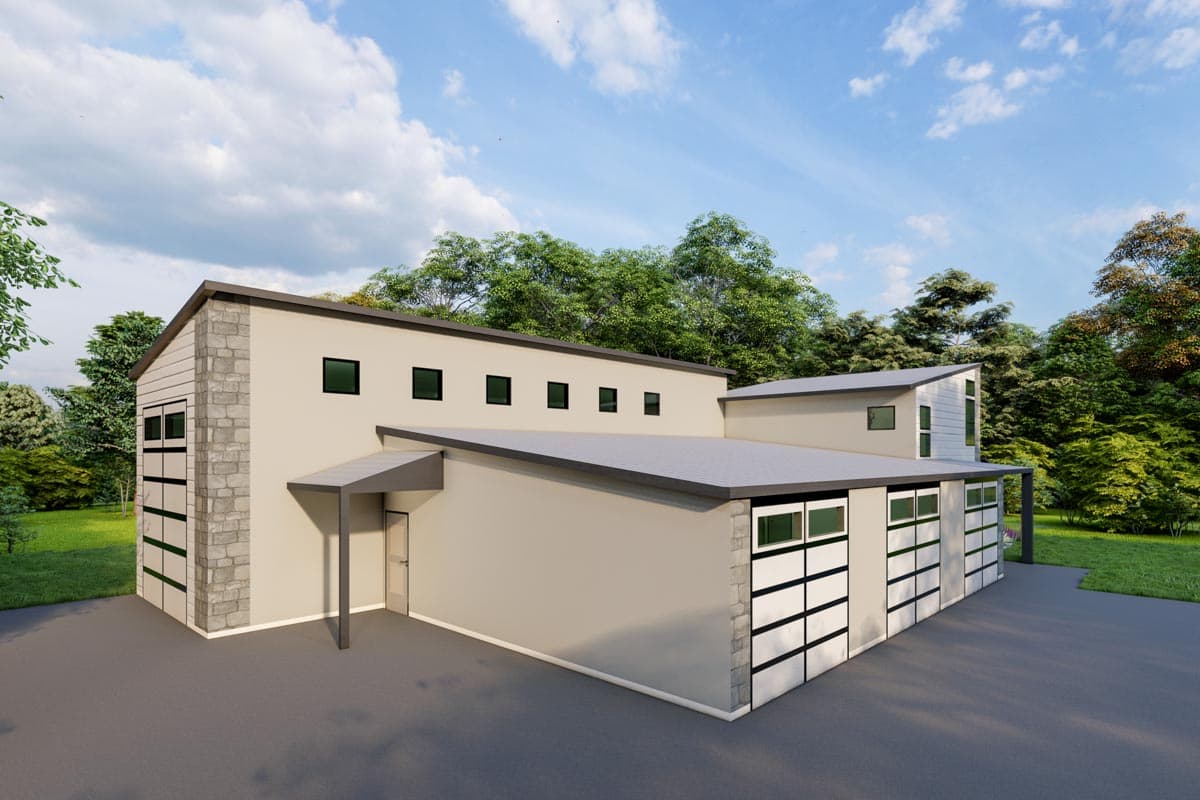 Plan 400016FTY: Modern House Plan with More Garage than Living Space