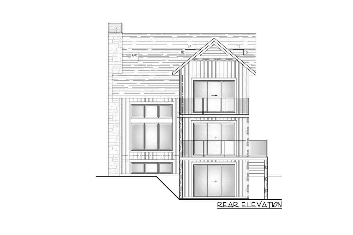 Plan 90355PD: Country Lake House Plan with Stacked Rear Porches for ...