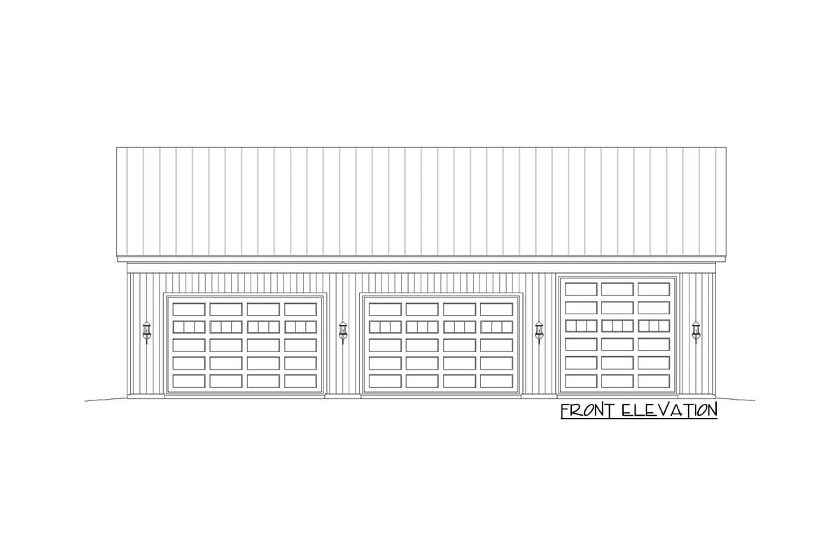 Plan 680148VR: 2400 Square Foot Detached Garage with Lift-Friendly RV Bay