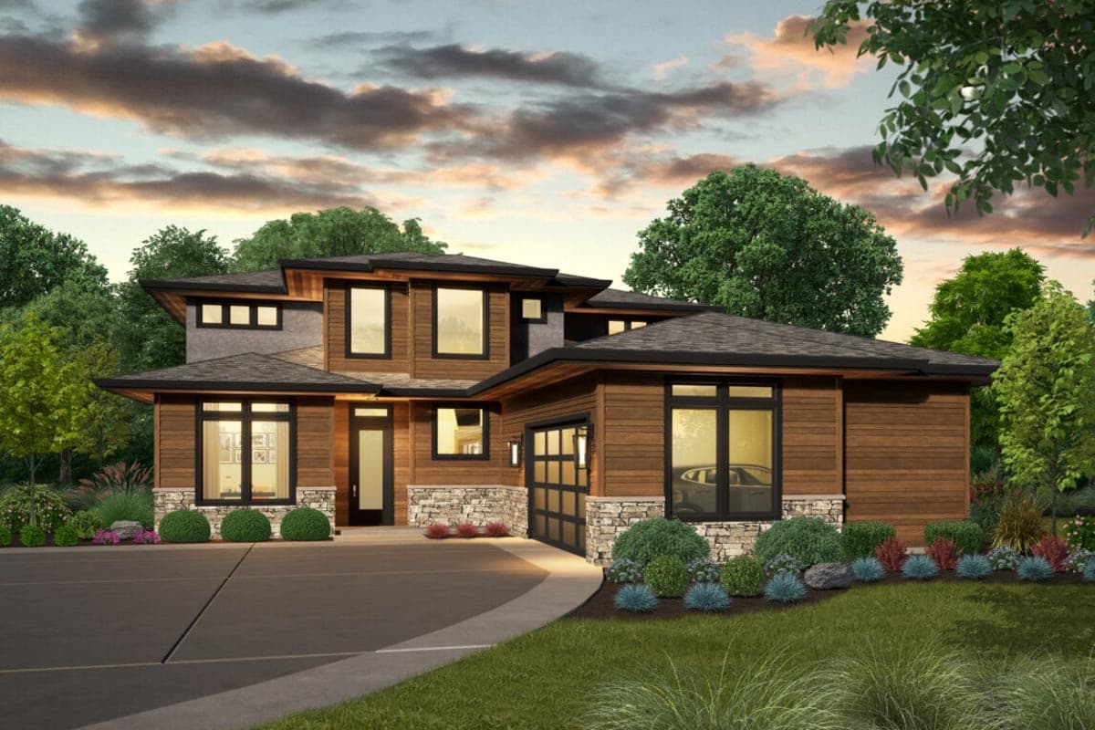 Plan 85422MS: Modern Prairie-Style House Plan Under 2400 Square Feet ...