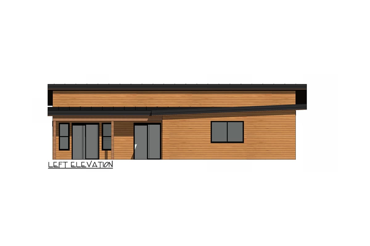 Plan 420103WNT: 999 Square Foot 2-Bed Mid-Century Modern House Plan