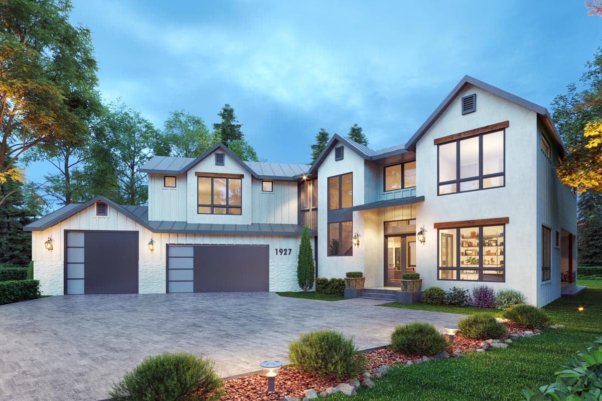 Plan 666228RAF: Contemporary 3 Bed House Plan Under 3500 Square Feet ...