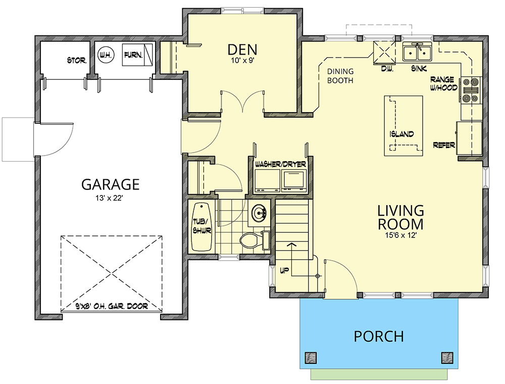Plan 267035SPK: 3 Bed New American House Plan - 1142 Square Feet