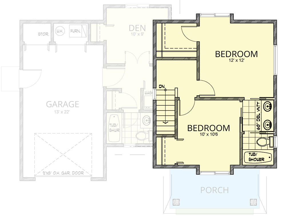 Plan 267035SPK: 3 Bed New American House Plan - 1142 Square Feet