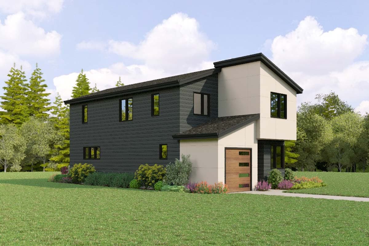 Plan 69826AM: 2-Story Modern House Plan with Pocket Home Office - 2071 ...