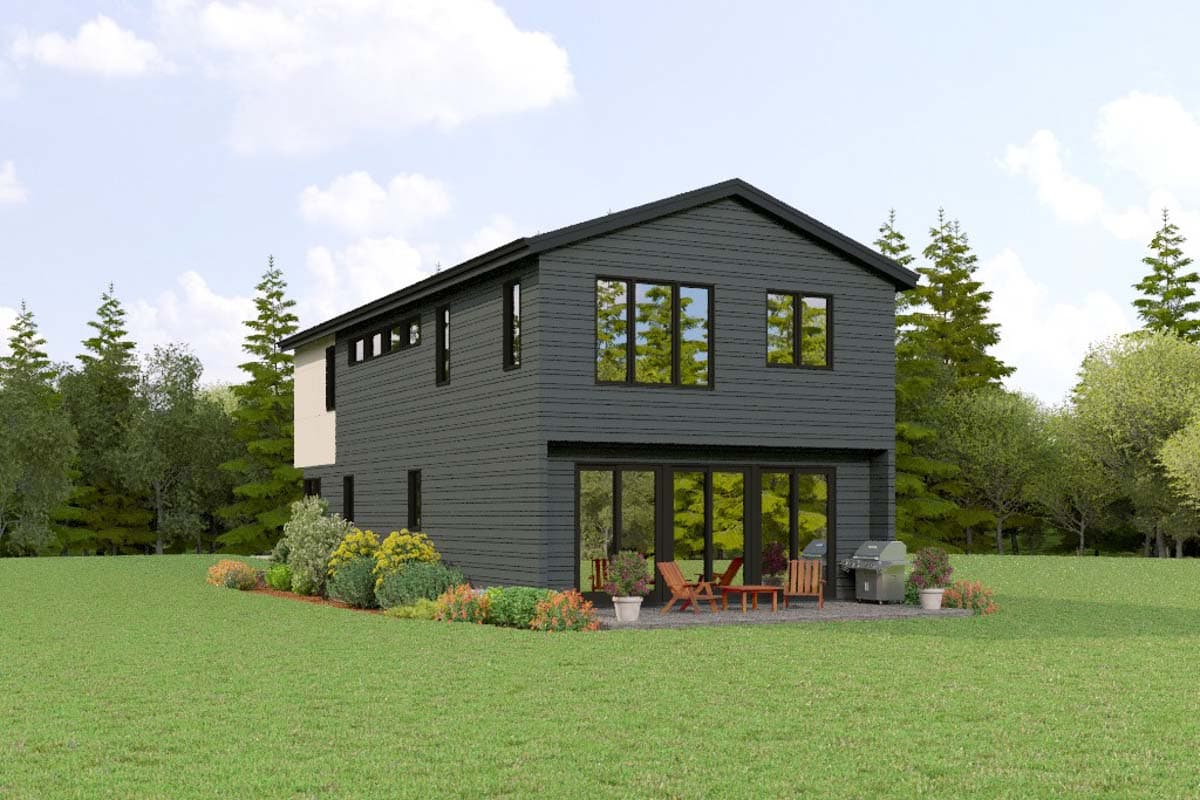 Plan 69826AM: 2-Story Modern House Plan with Pocket Home Office - 2071 ...
