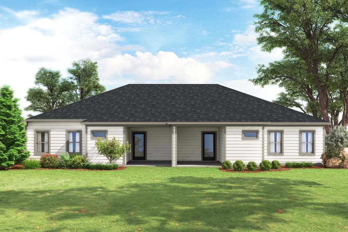 Plan 264030KMD: One-Story Duplex House Plan with 2 Bed 2 Bath Units ...