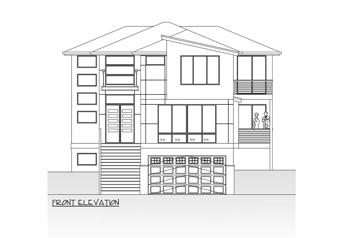 Plan 666269RAF: Two-Story Contemporary House Plan with Home Office ...