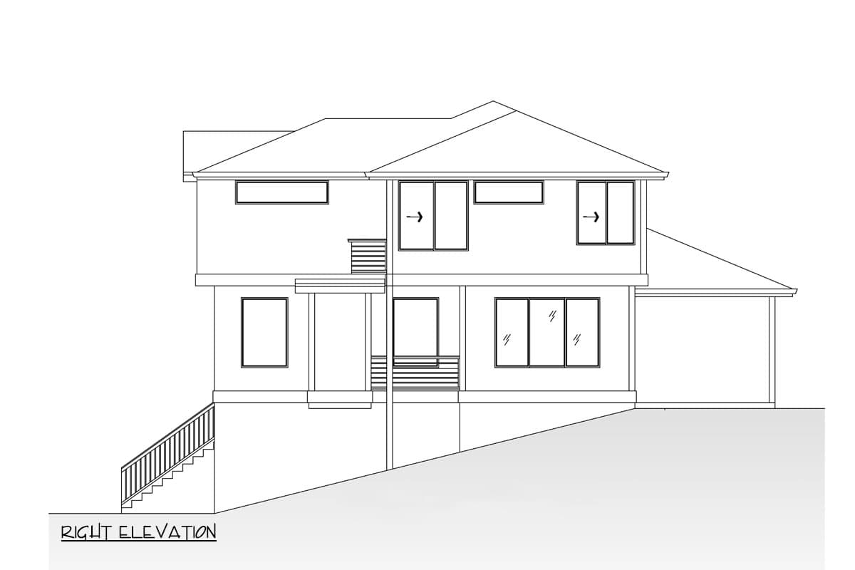 Plan 666269RAF: Two-Story Contemporary House Plan with Home Office ...