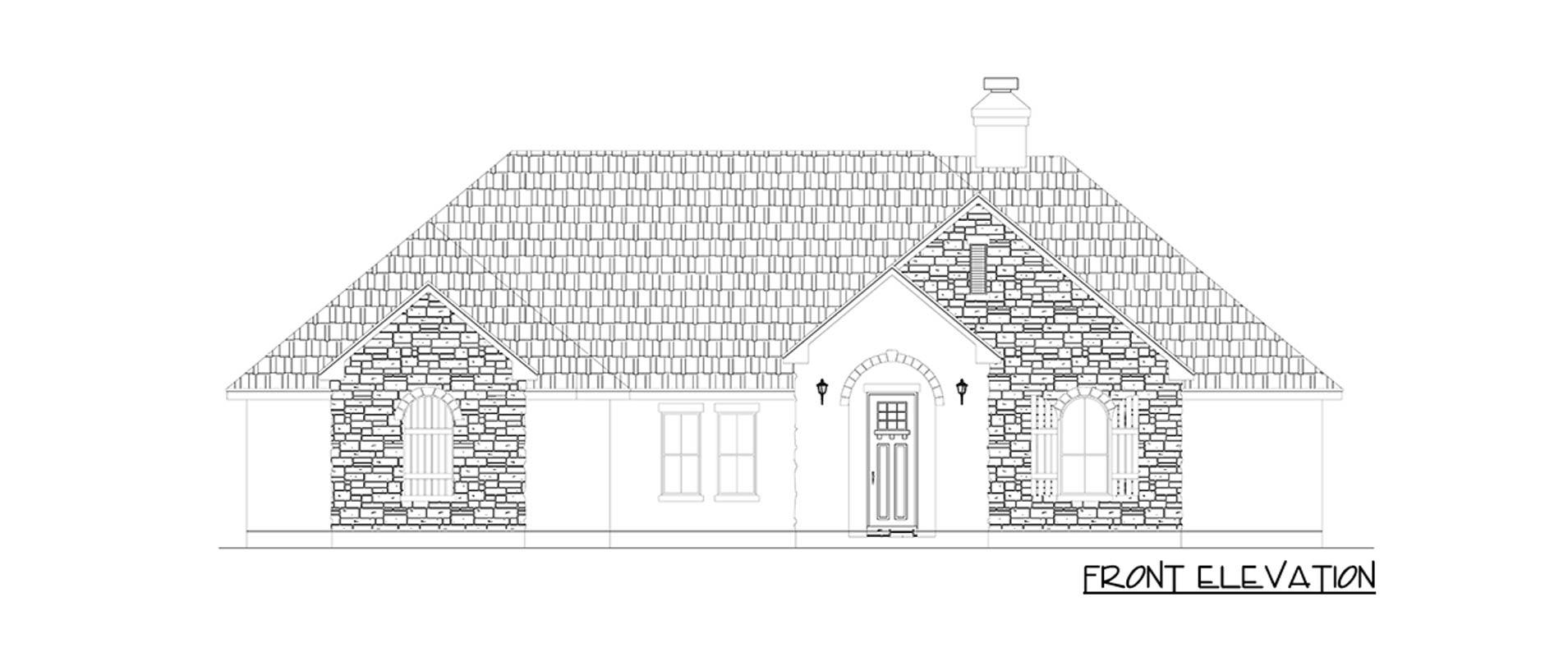 Plan 264166KMD: 3 or 4 Bed Modern Southwest Plan with Arched Entry and ...