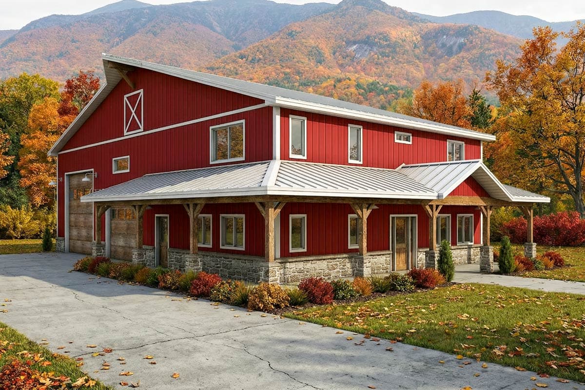 Plan 225002RBS: 3-Bed Modern Farmhouse with Barn Aesthetic and Drive ...