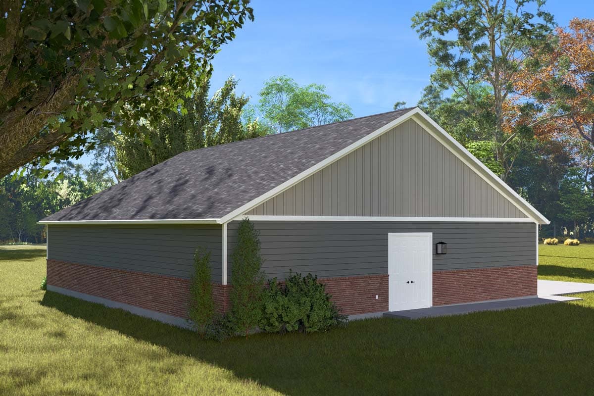Plan 61512UT: Traditional 4-Bay Tandem-Friendly Garage with Half Bath ...