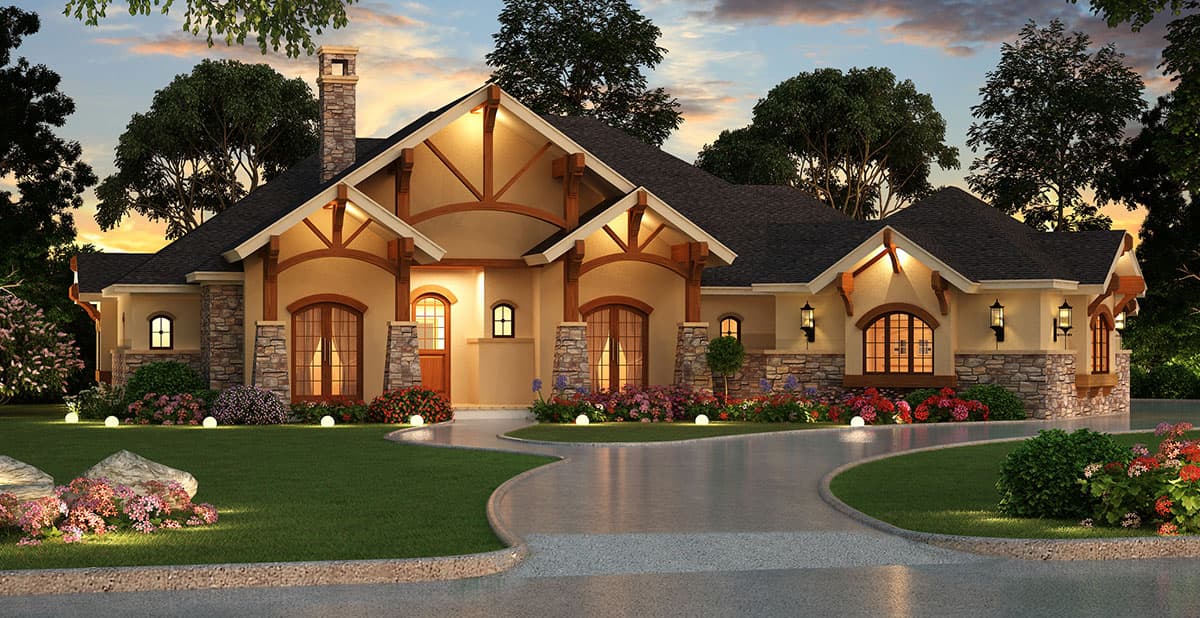 Plan 36396TX: One Level Living With Outdoor Lounge