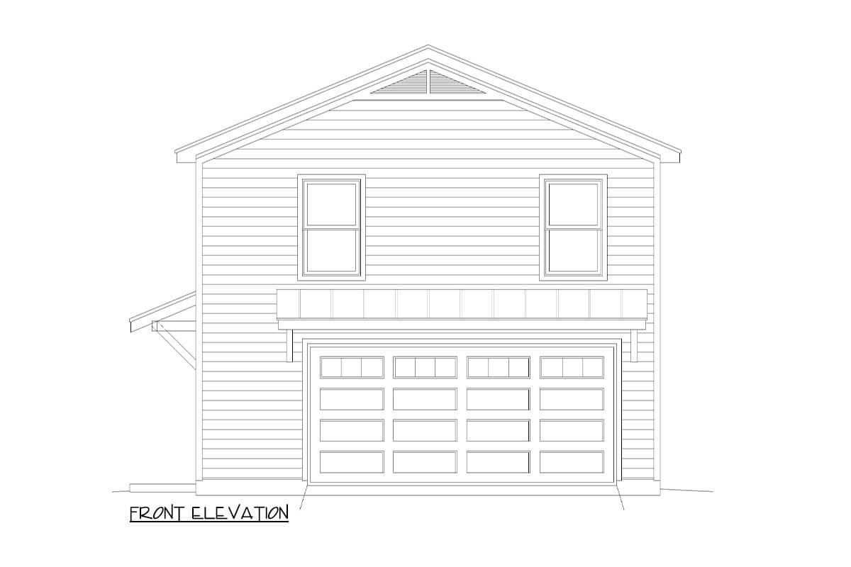 Plan 680383VR: 2 Car Detached Garage with 2 Bedrooms Above - 623 Sq Ft