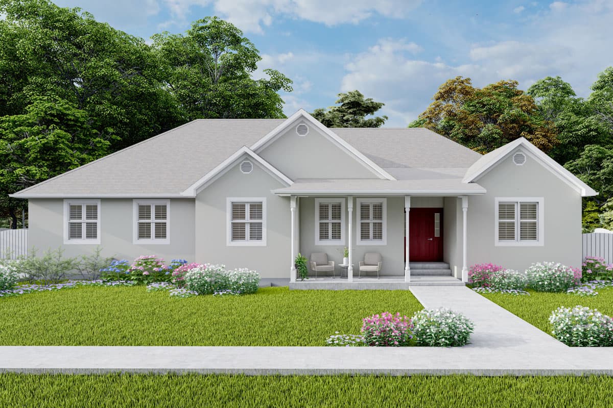 Plan 61522UT: Southern Ranch House Plan with Lower Level Expansion ...