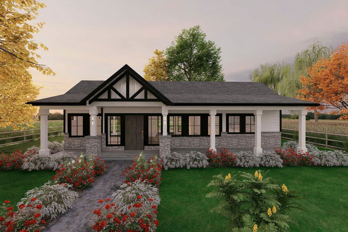 Plan 147014RML: 2-Bed Craftsman Rambler House Plan with Large Outdoor ...