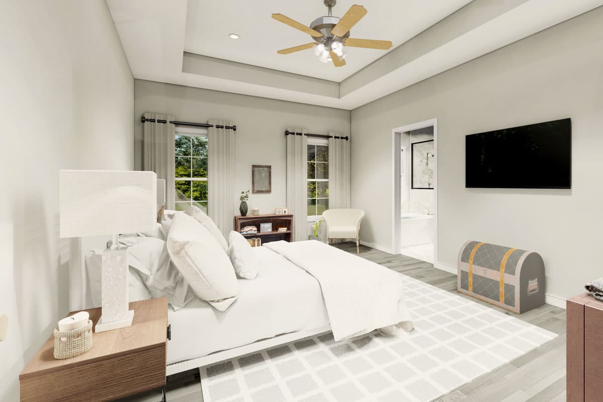 Plan 83665CRW: 3-Bed Shingle House Plan with Vaulted Living Space ...
