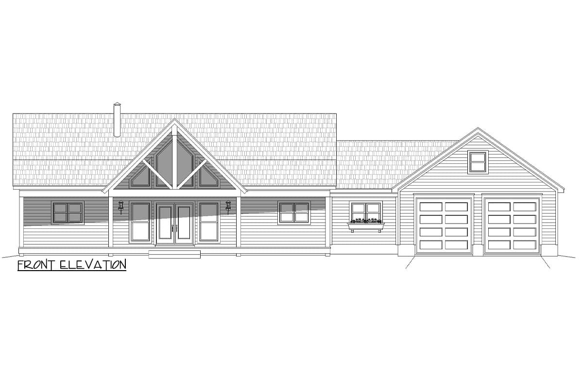 Plan 680421VR: 4-Bed Modern Farmhouse Plan with Vaulted Great Room ...