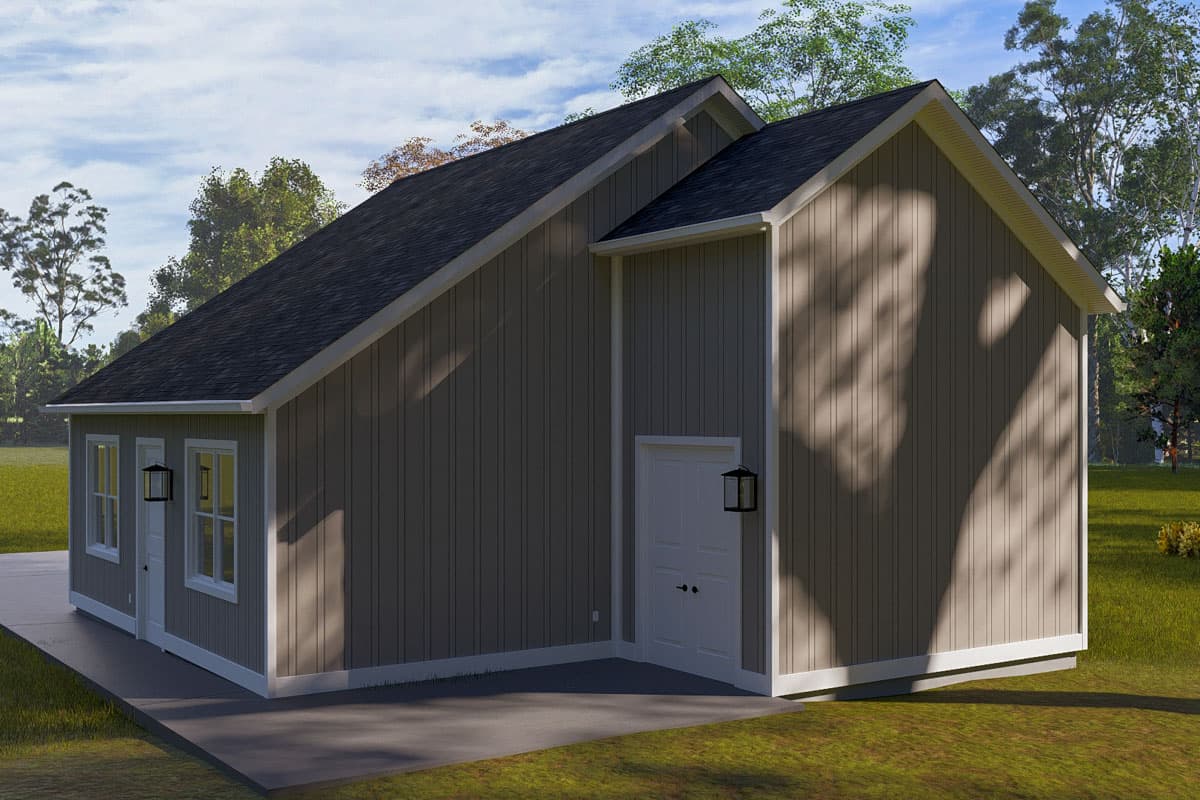 Plan 61538UT: Traditional 2-Car Garage with RV Garage Bay- 901 Sq Ft