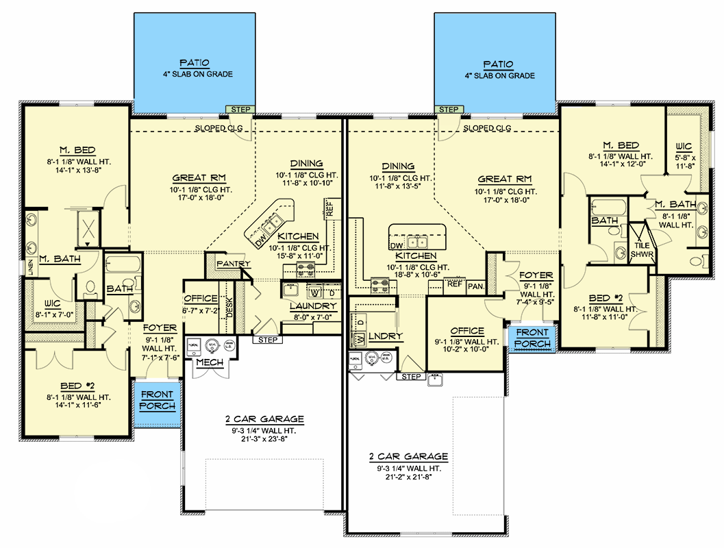Plan 135314GRA: Traditional Multi-Family House Plan with 3 Bedrooms and ...