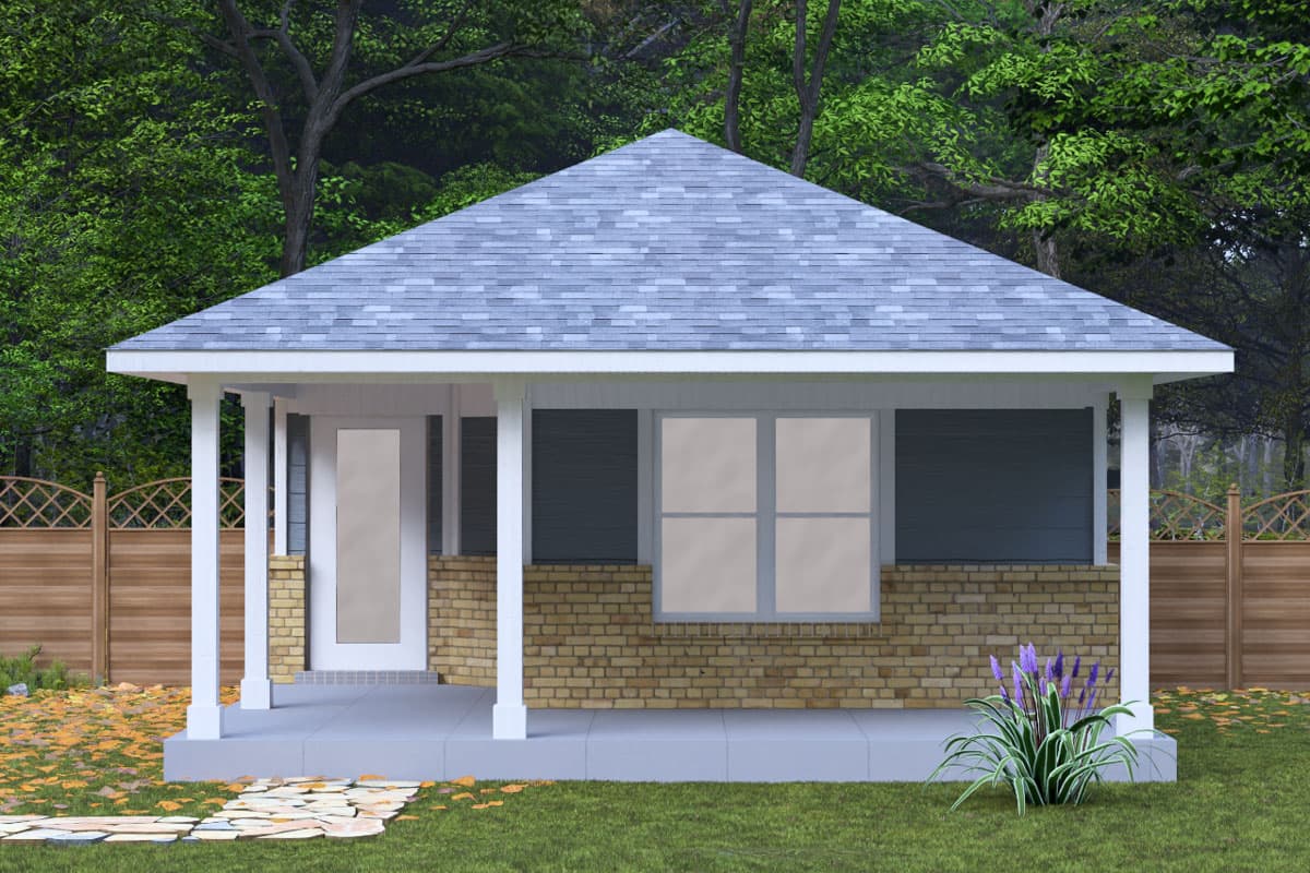 Plan 461046DNN: 1-Bedroom Traditional ADU House Plan Under 625 Sq Ft