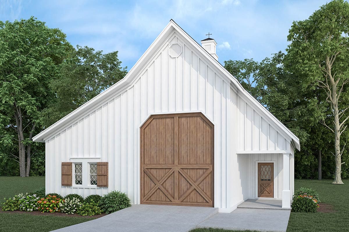Plan 55239BR: 3-Bed Barn House Plan with RV Garage - 1568 Sq Ft