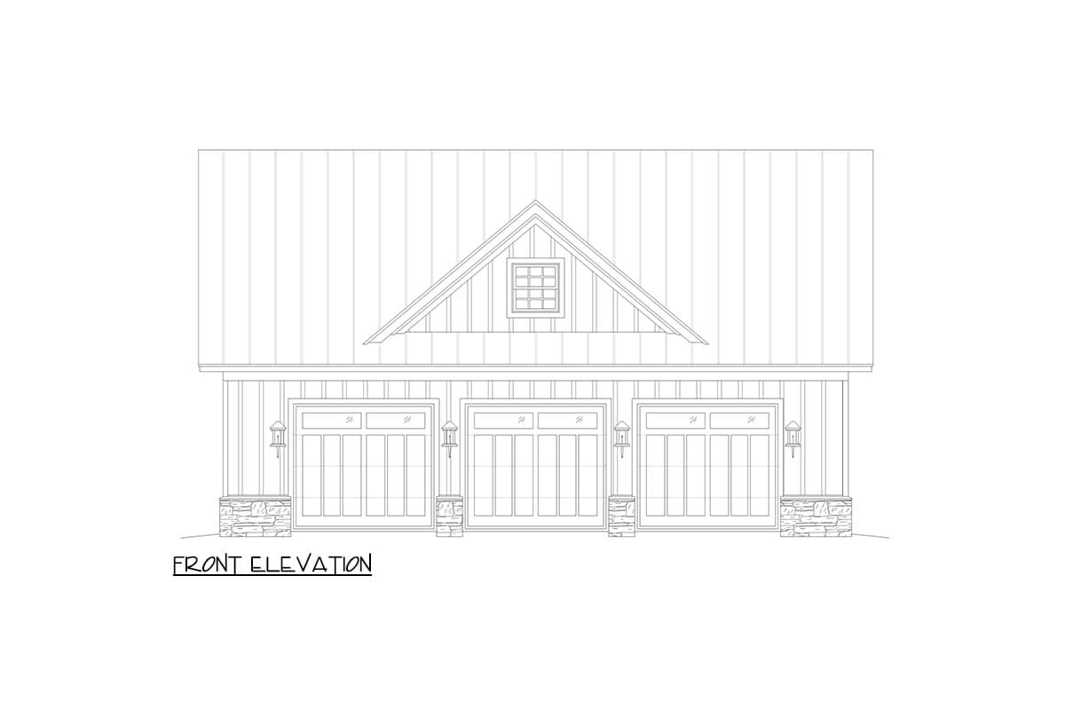 Plan 680544VR: 3-Car Detached Garage Plan with Attic Space Above