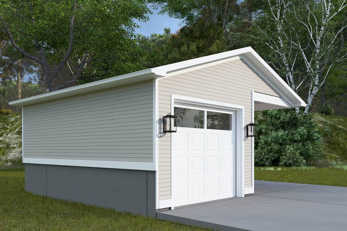 Plan 61610UT: 1-Car Detached Garage Plan with Optional Carport or Porch