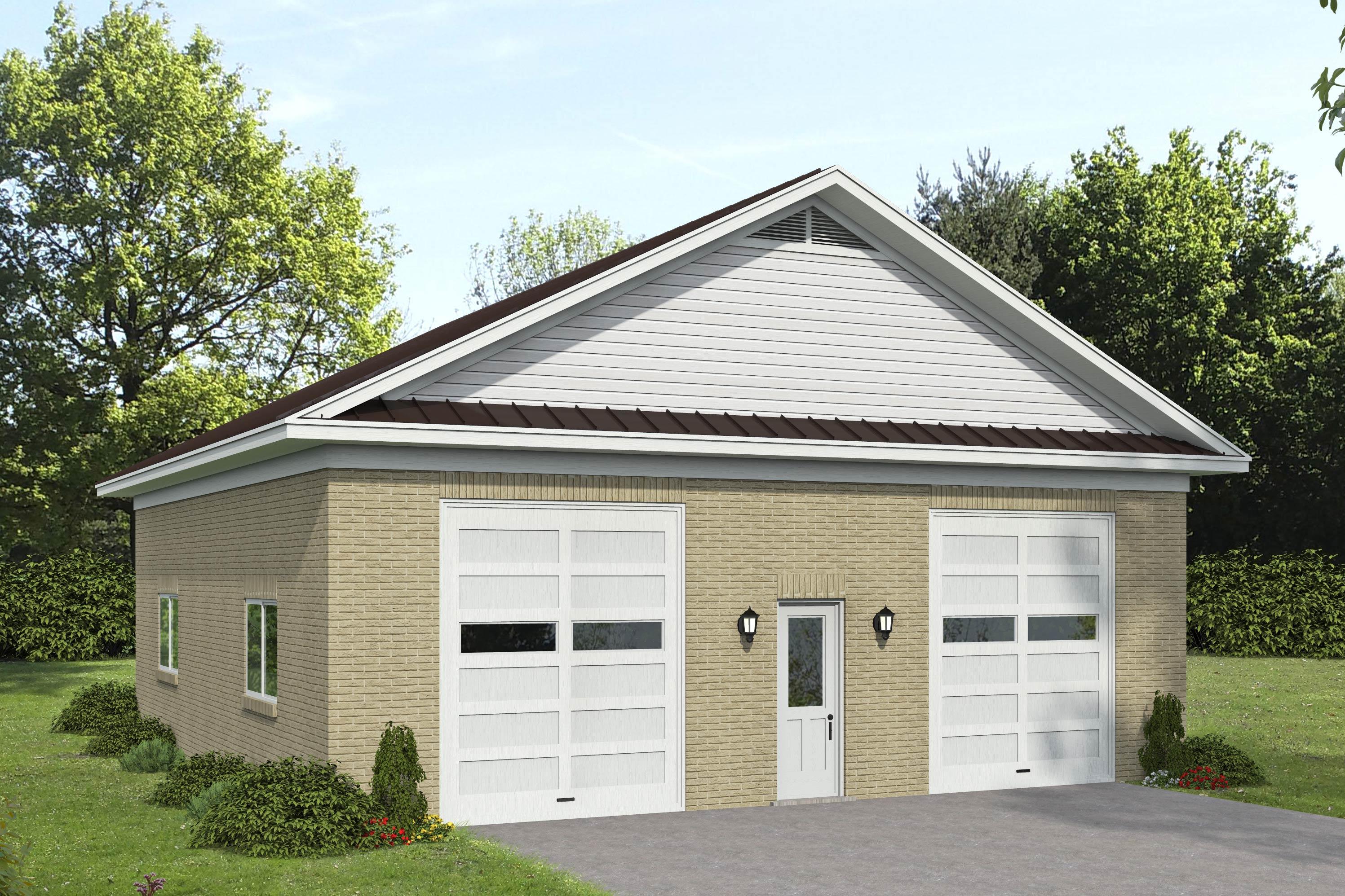 Plan 680564VR: Expansive 4-Car Detached Garage with Workshop