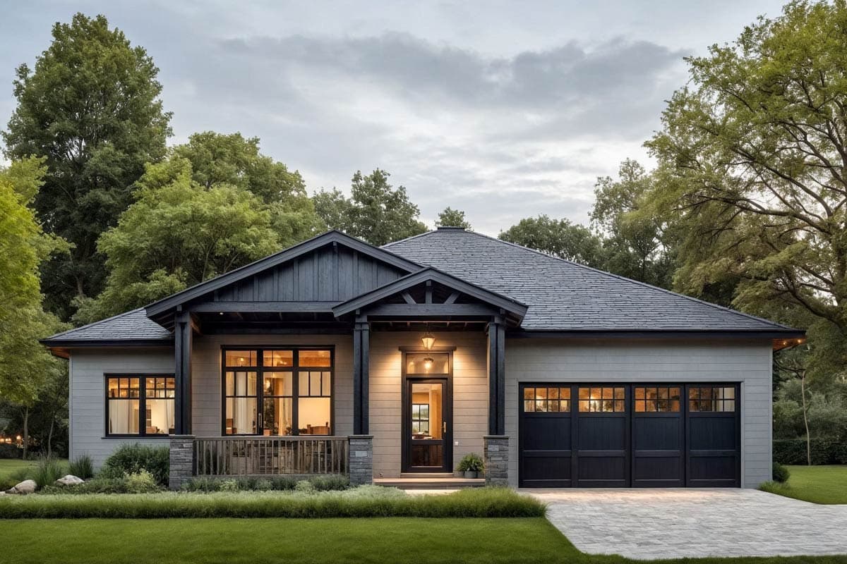 Plan 833047WAT: Single-Story Country Ranch house Plan with Split ...