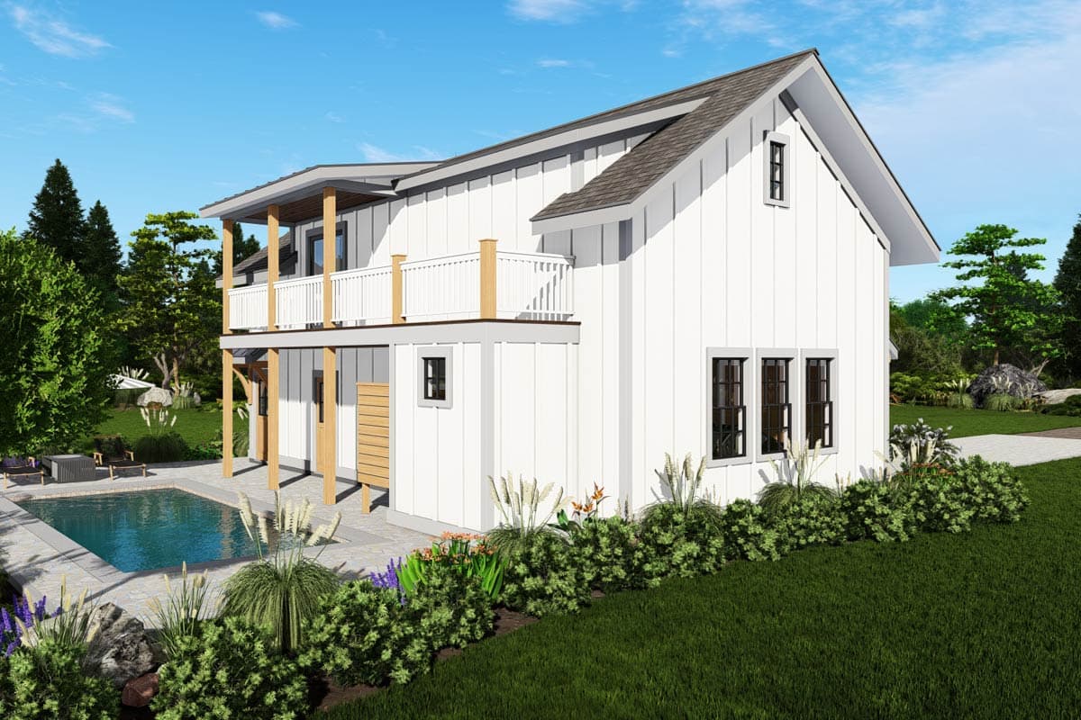 Plan 25448TF: New American Garage Apartment with 1-Bed Attached ...