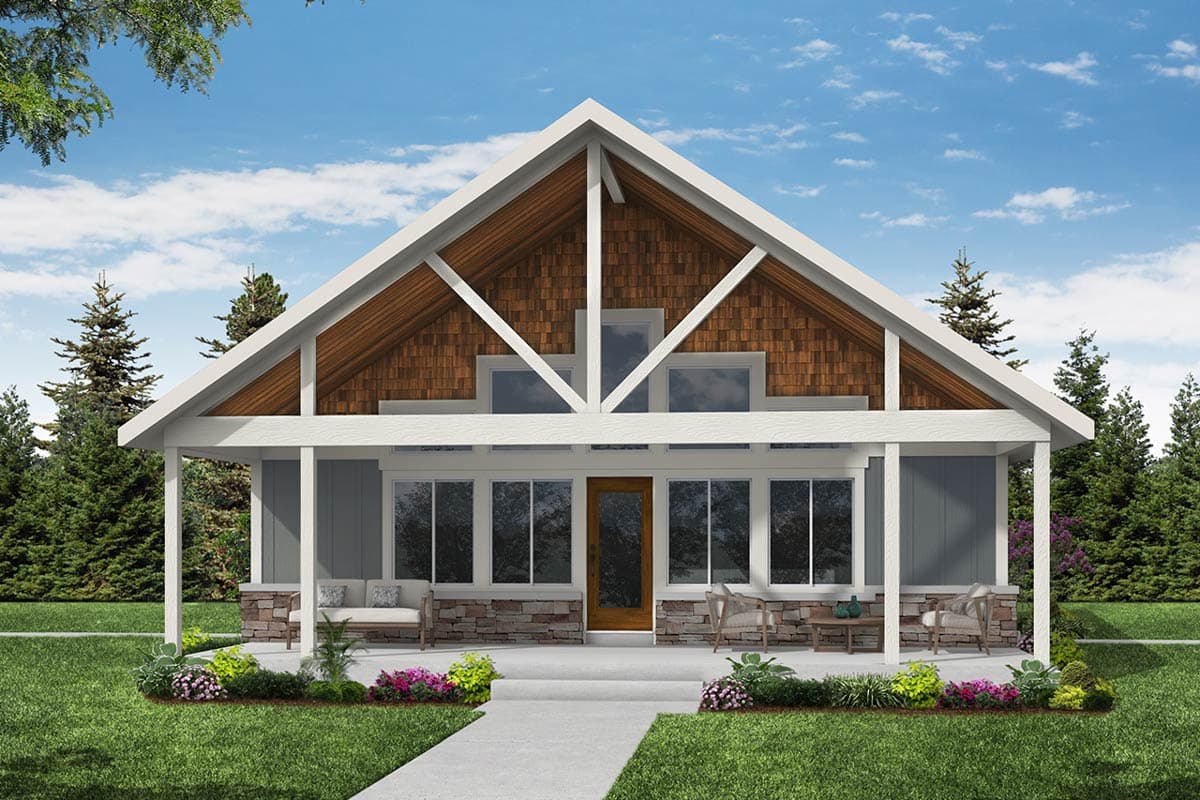 Plan 720103DA: 2 Bed 1831 Square Foot Vacation Cottage with Vaulted ...