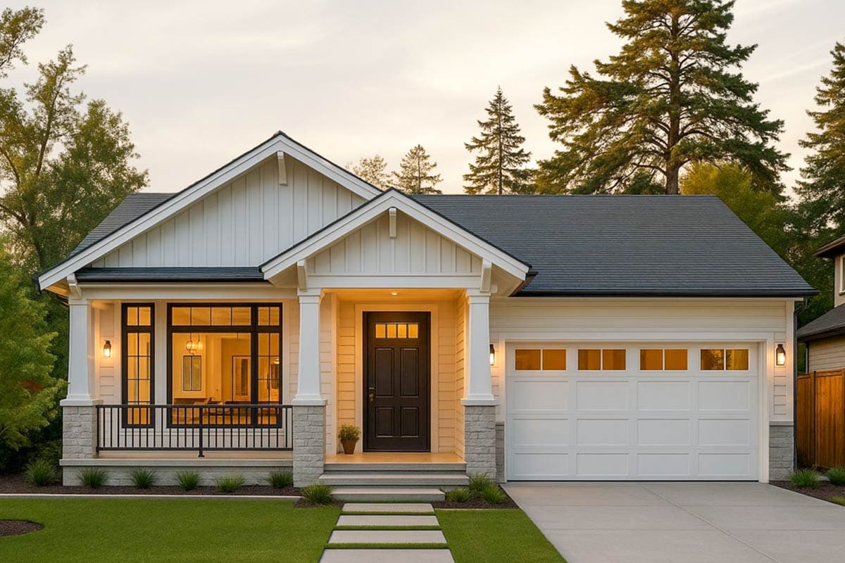 Plan 833054WAT: Modern Craftsman Cottage with 3-Bedrooms - 1467 Sq Ft
