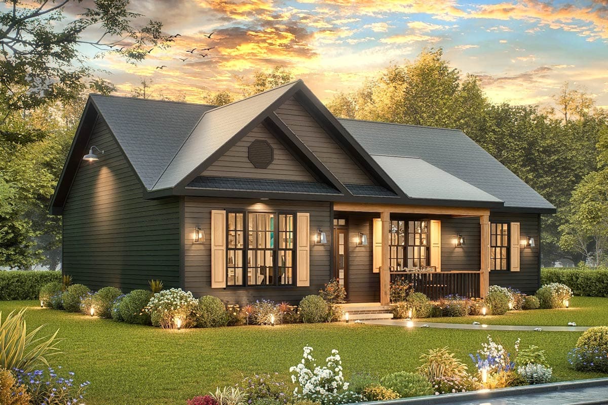 Plan 25868GE: 3-Bed Country Farmhouse Plan with Closed Floor Plan ...
