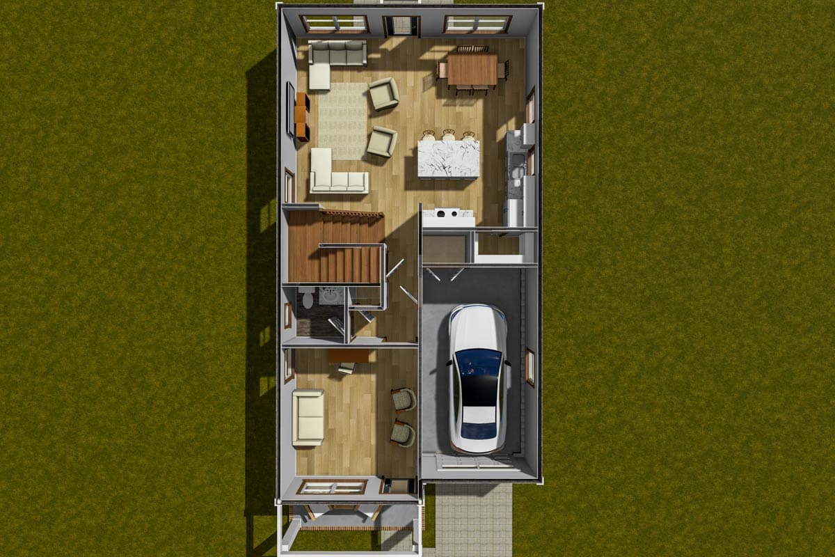 Plan 52427WM: Narrow Traditional House Plan with Loft or Optional 4th ...