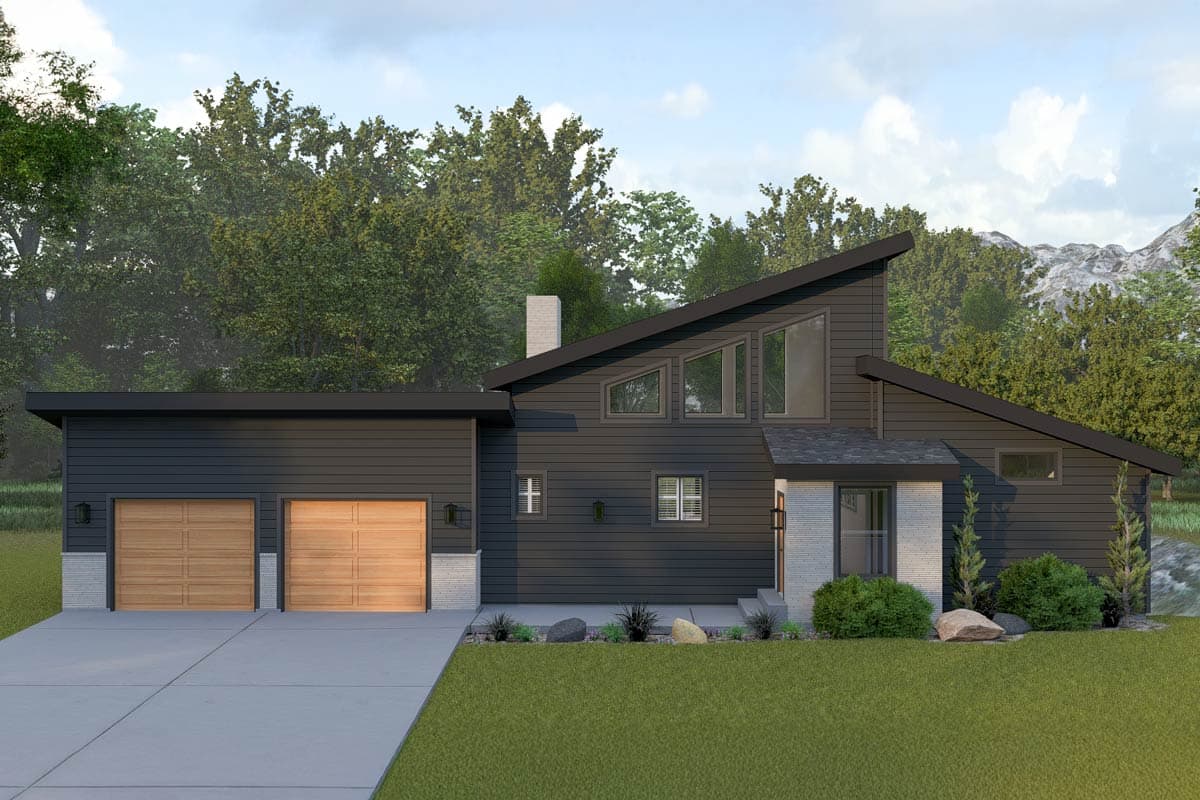 Plan 61623UT: 3-Bed Modern Mountain House Plan with Finished Lower ...