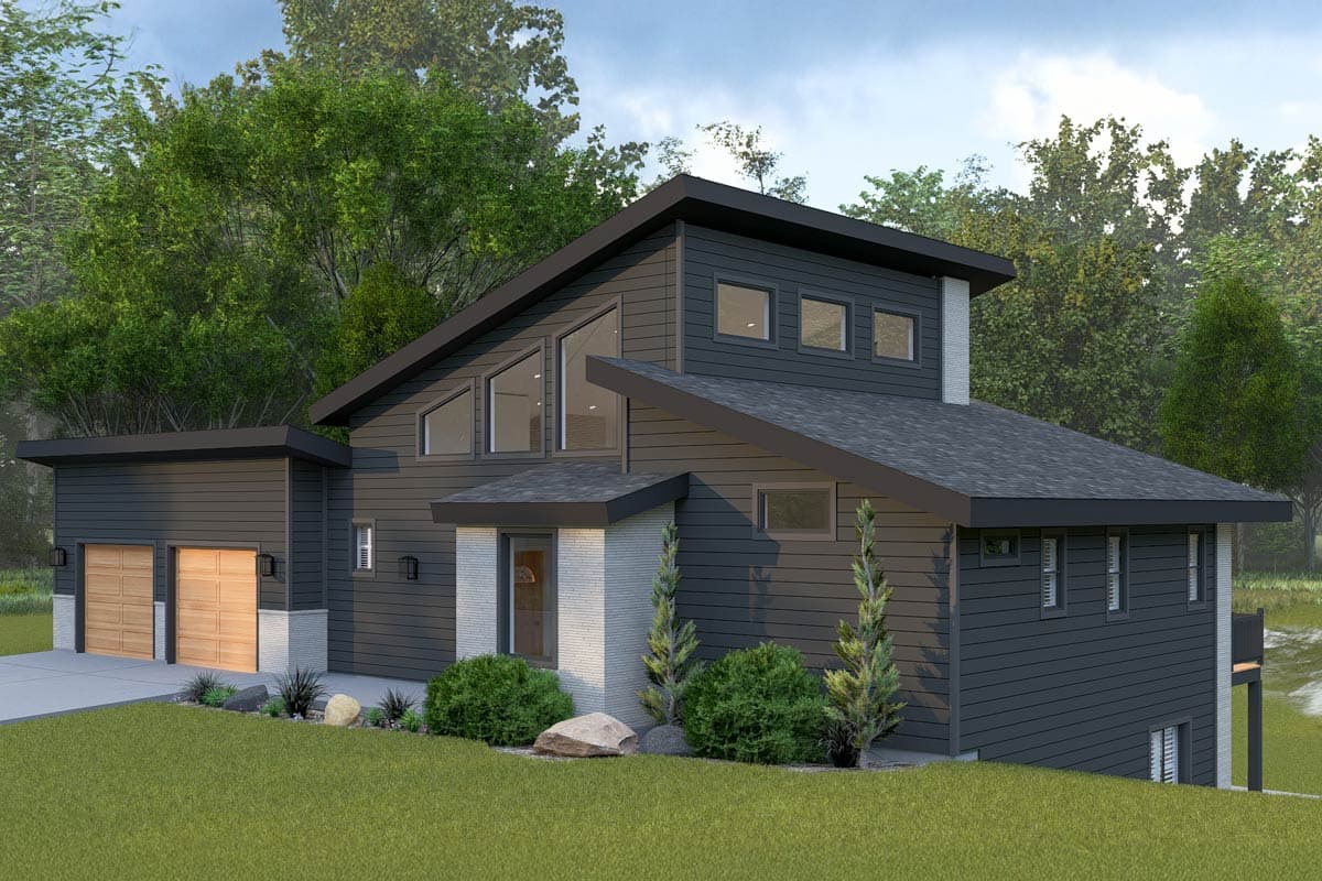 Plan 61623UT: 3-Bed Modern Mountain House Plan with Finished Lower ...