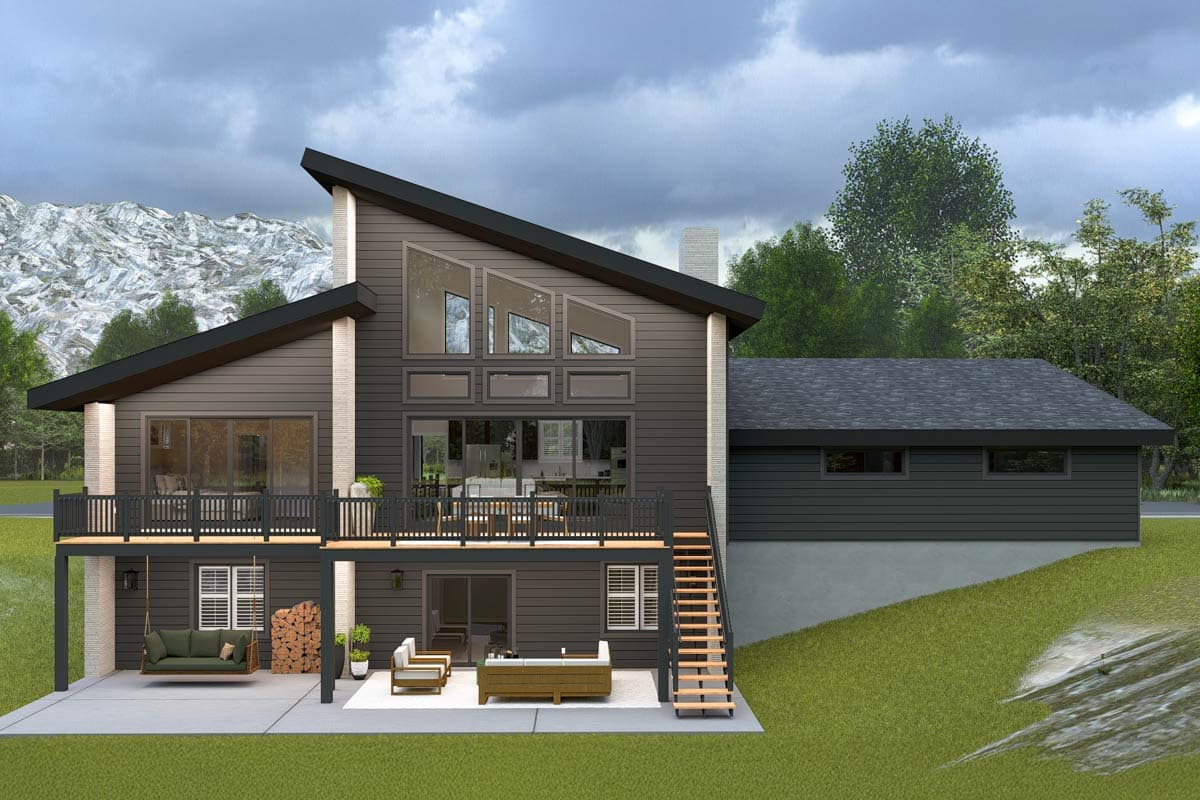 Plan 61623UT: 3-Bed Modern Mountain House Plan with Finished Lower ...