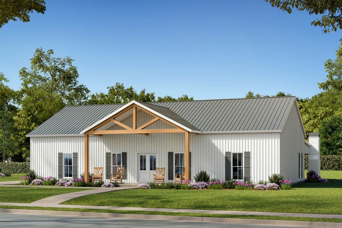 Plan 170004ADS: 4-Bed Barndo-Style Country Ranch House Plan with ...