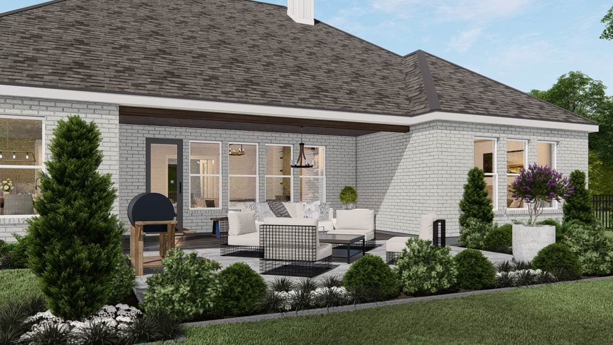 Plan 25451TF: Single-Story Transitional House Plan with Clustered ...